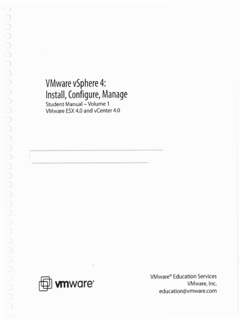 Official Vmware VSphere 4 - Install Configure Manage Student | PDF