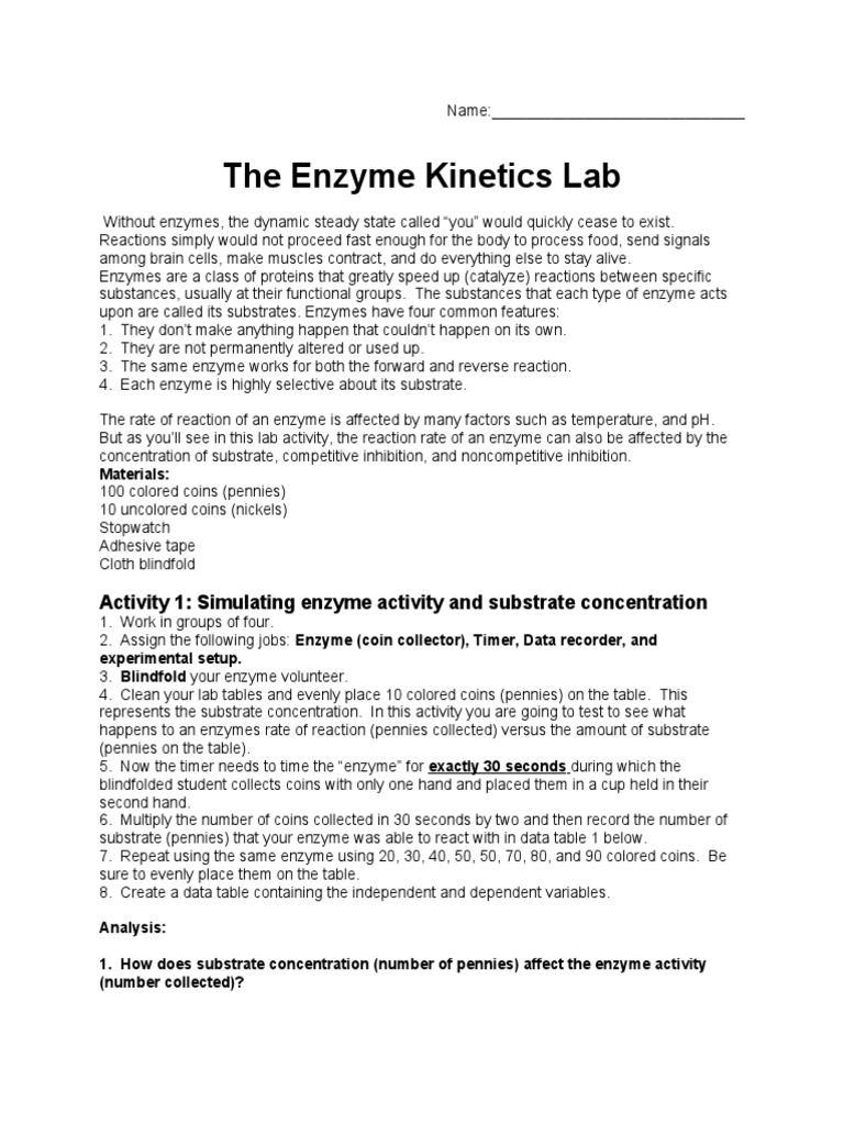 6.3 Enzyme Kinetics Lab | PDF | Enzyme Inhibitor | Enzyme