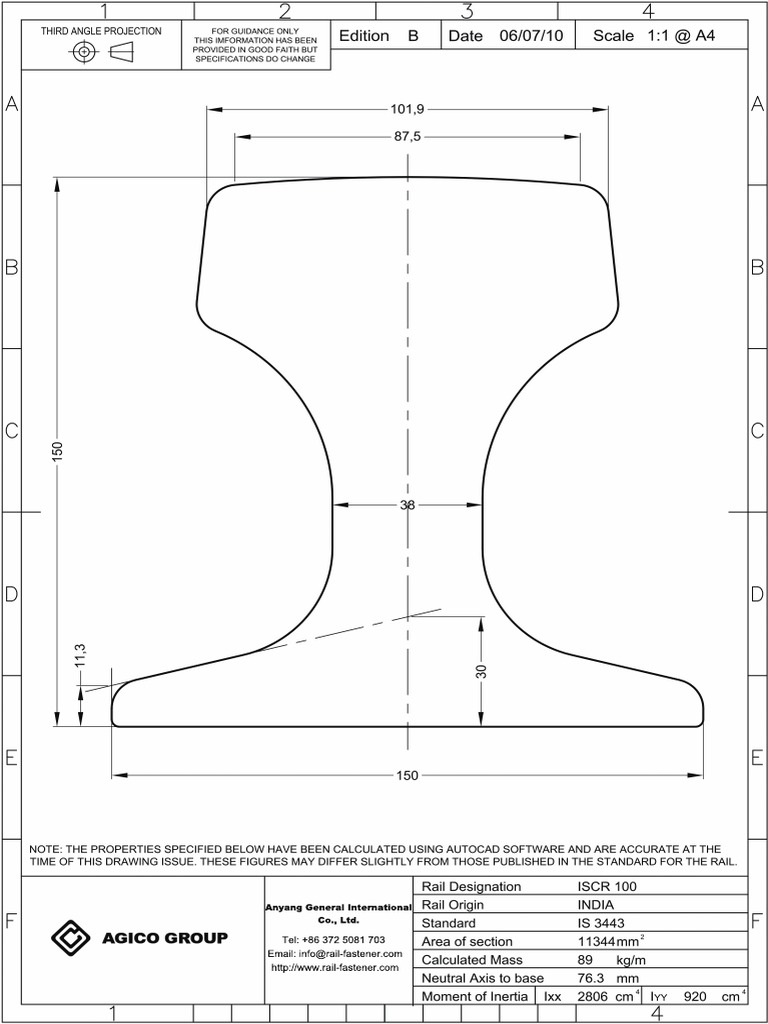 CR100 Rail Drawing PDF | PDF
