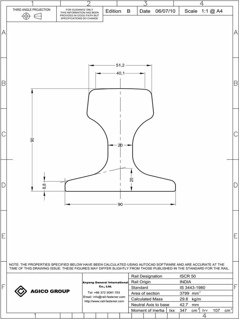 CR50 Rail Drawing PDF | PDF
