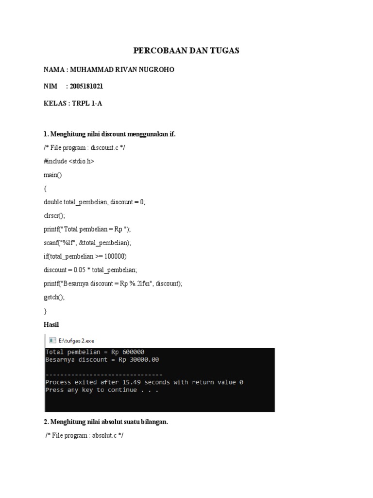 04 Praktek Algoritma Pemorgraman | PDF