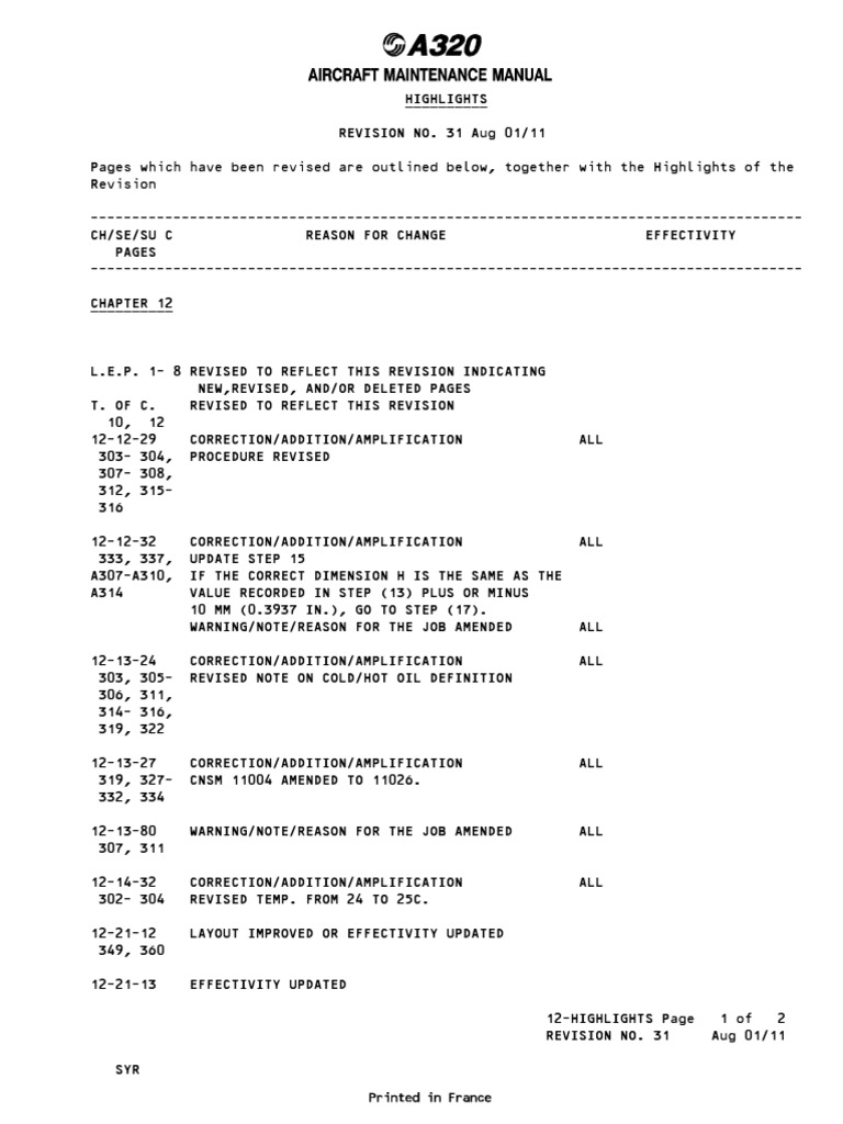 A320 Amm CH 12 PDF | PDF | Aviation | Jet Aircraft