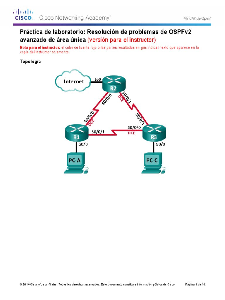 5.2.3.4 Lab - Troubleshooting Advanced Single-Area OSPFv2 - ILM PDF | PDF | Enrutador ...