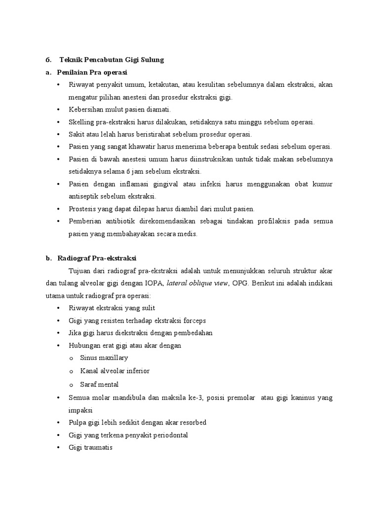 Teknik Pencabutan Gigi | PDF