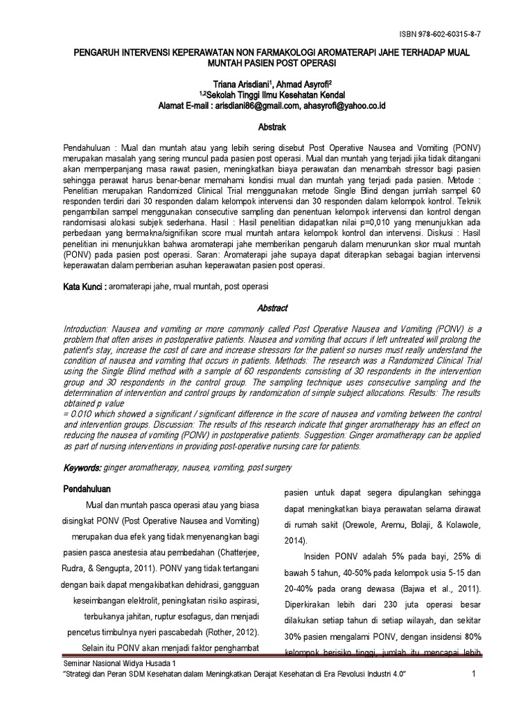 Jurnal Aroma Terapi Jahe | PDF | Kesehatan Holistik | Sains & Matematika