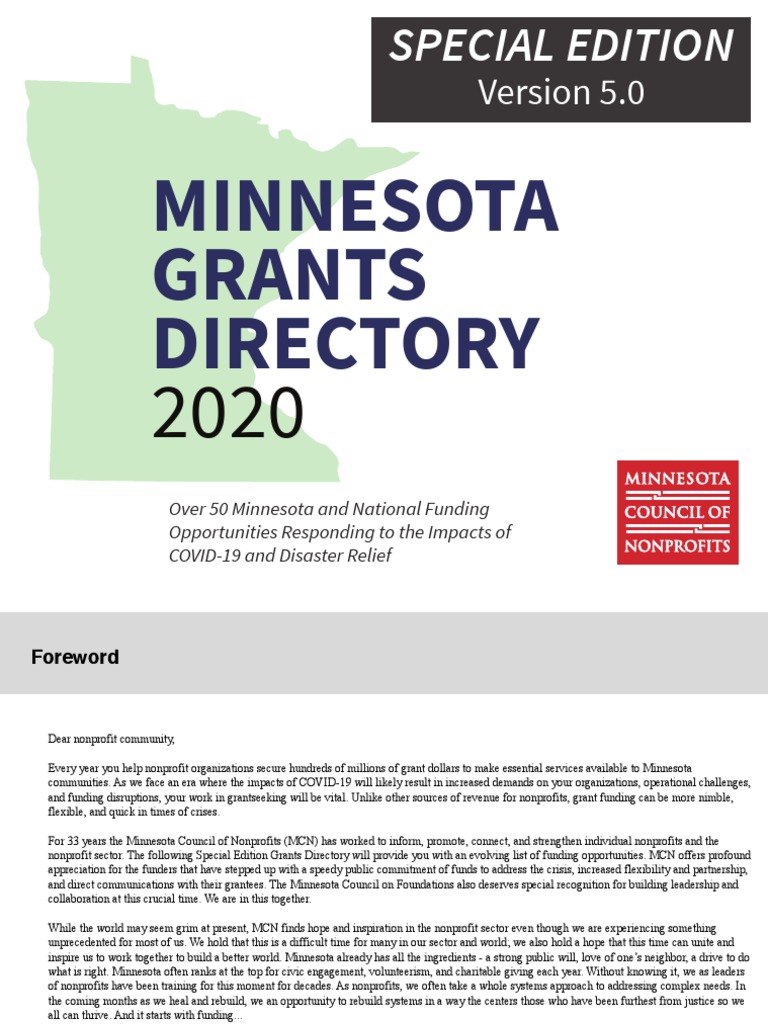 2020 Grants Directory Special Edition | PDF | Grant (Money) | Nonprofit ...