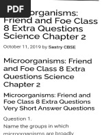 Worksheet On Microorganisms (GRADE 8 CBSE) | PDF
