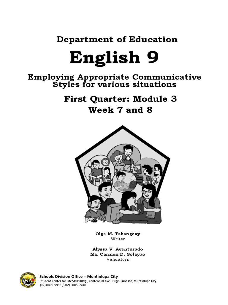 English 9 Module 3 Week 78 PDF | PDF | Conversation | Communication