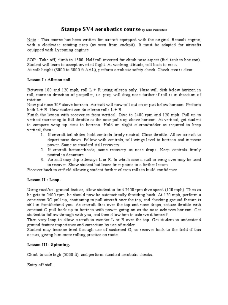 SV4 Lecon de Voltige | PDF | Aileron | Aircraft