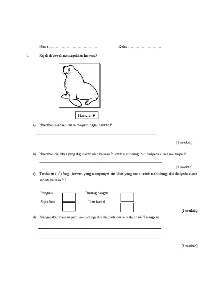 Ujian 1 Sains k2 Tahun 6 2019 | PDF