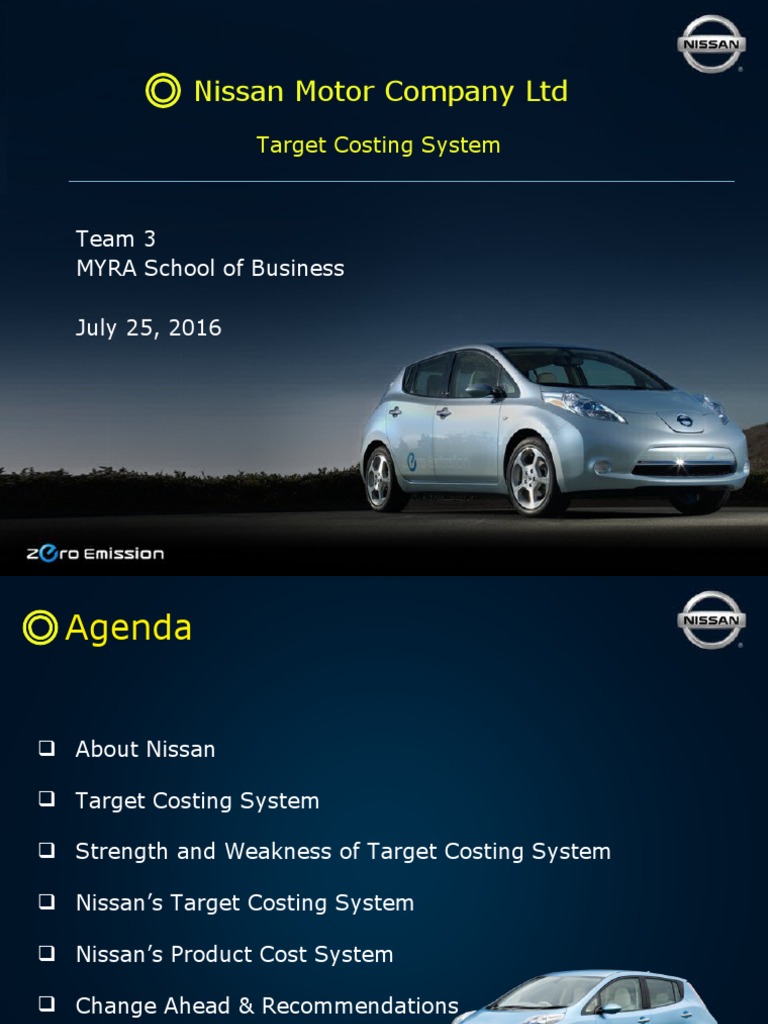 Nissan Target Costing System 1 | PDF | Business | Business Economics