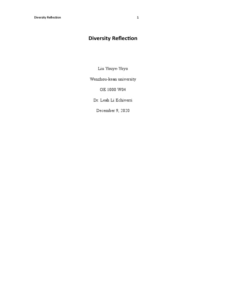 Diversity Reflection | PDF