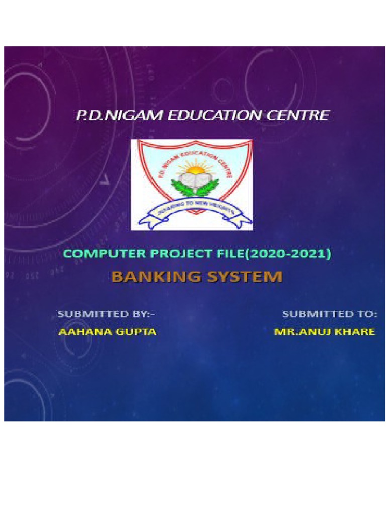 Computer Class 12 Project On Banking System | PDF | Software ...