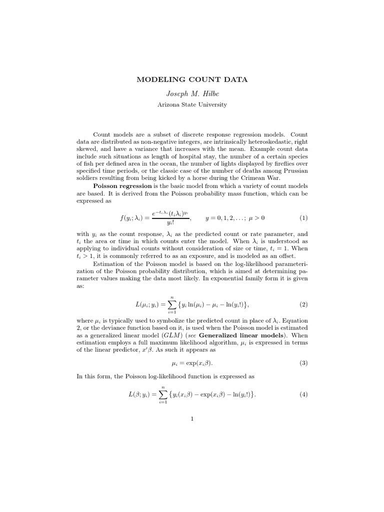 Modeling Count Data | PDF | Poisson Distribution | Teaching Mathematics
