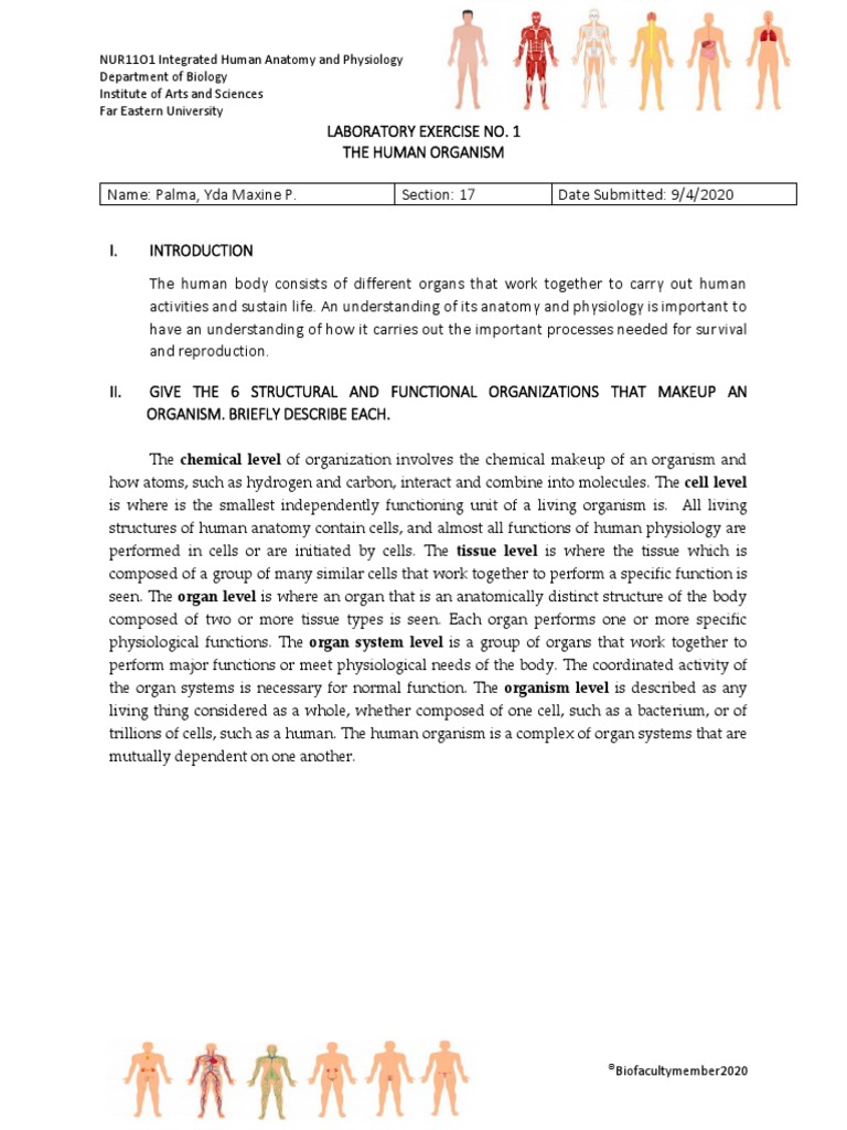 NUR11O1 Integrated Human Anatomy and Physiology Department of Biology ...