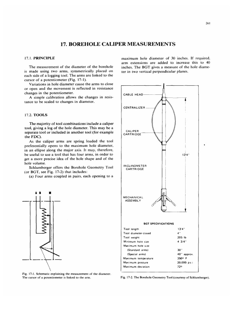 Borehole Caliper Measurements: of Tool of | PDF | Porosity | Oil Well
