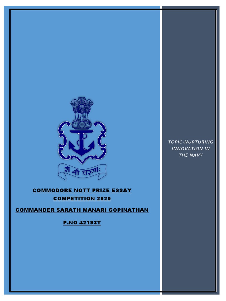 Cmde Notts Essay-Cdr MS Gopinathan | PDF | Navies | Innovation