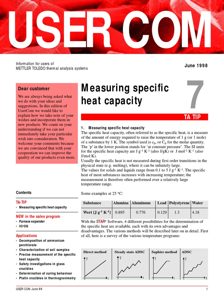Measuring Specific Heat Capacity | PDF | Differential Scanning ...