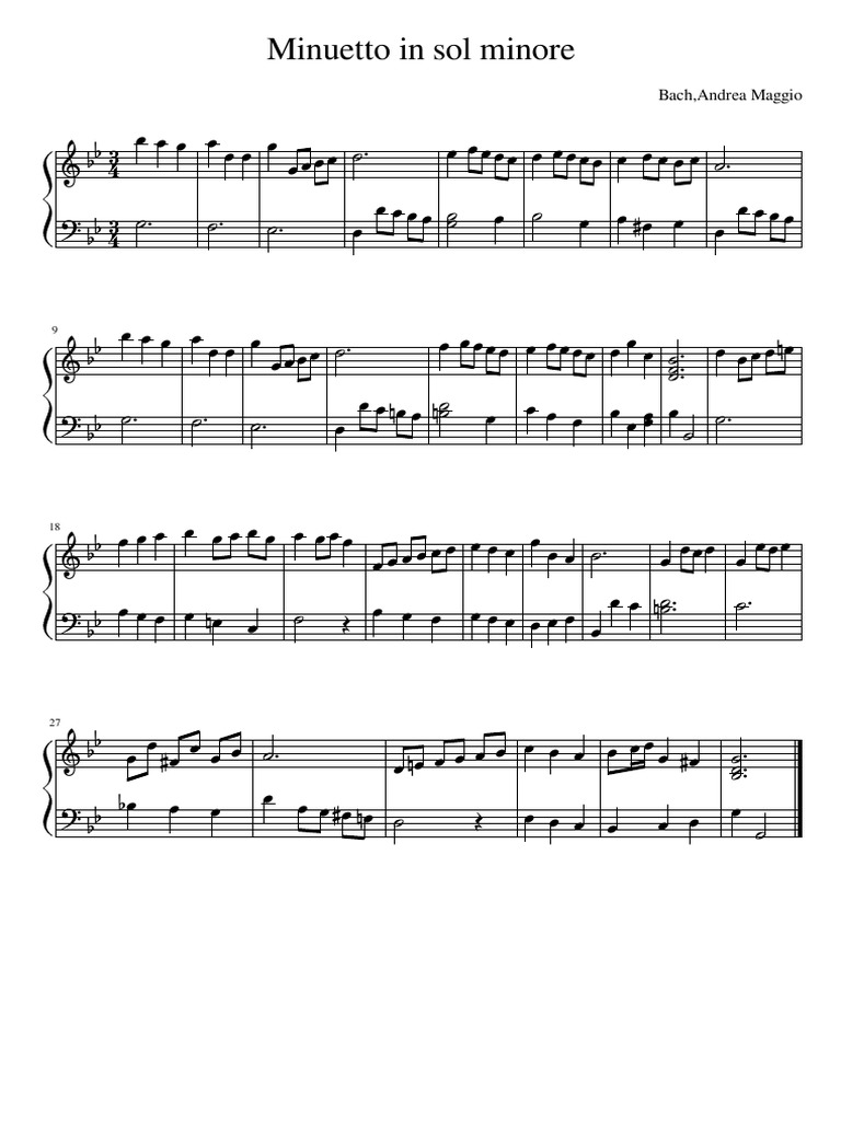 Minuetto in Sol Minore PDF | PDF