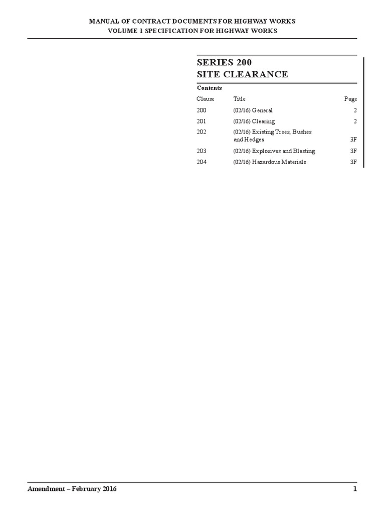 Manual for Highway Works Site Clearance: Specifications for Demolition ...