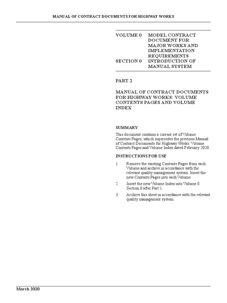 MCHW Vol 0 Sect 0 Pt2 Amendments Web PDF | PDF | Road Surface | Road