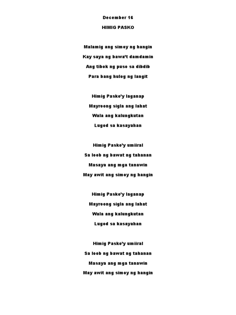 Communion Songs For Simbang Gabi December | PDF