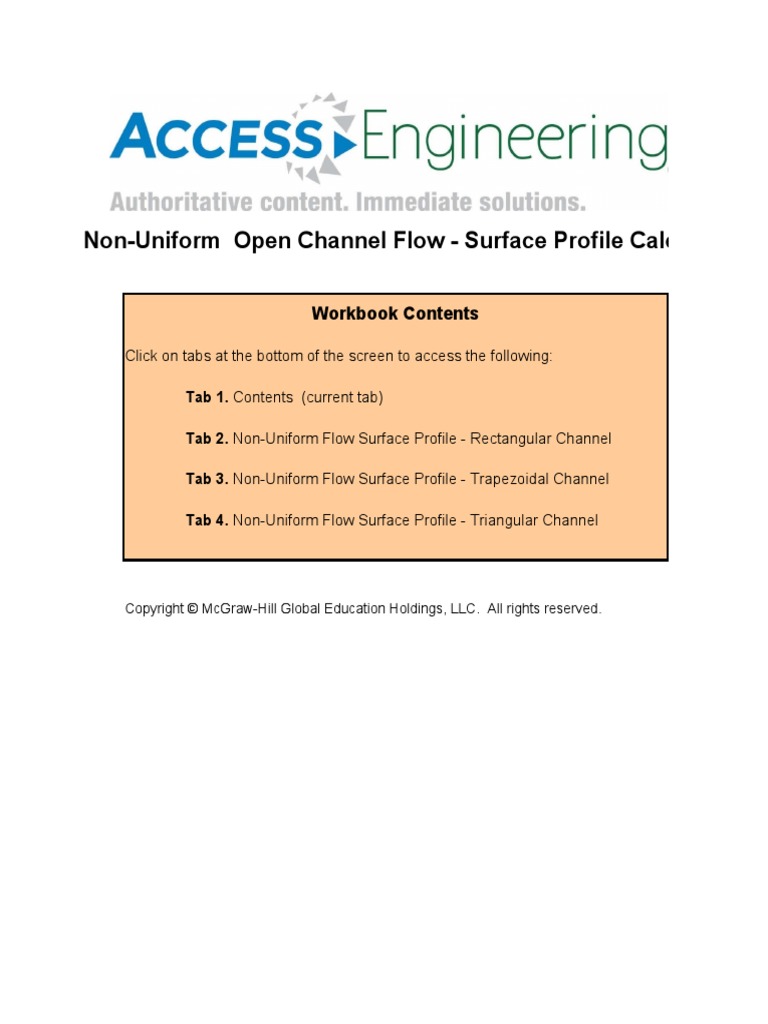 Non-Uniform Open Channel Flow - Surface Profile Calculations - S.I ...