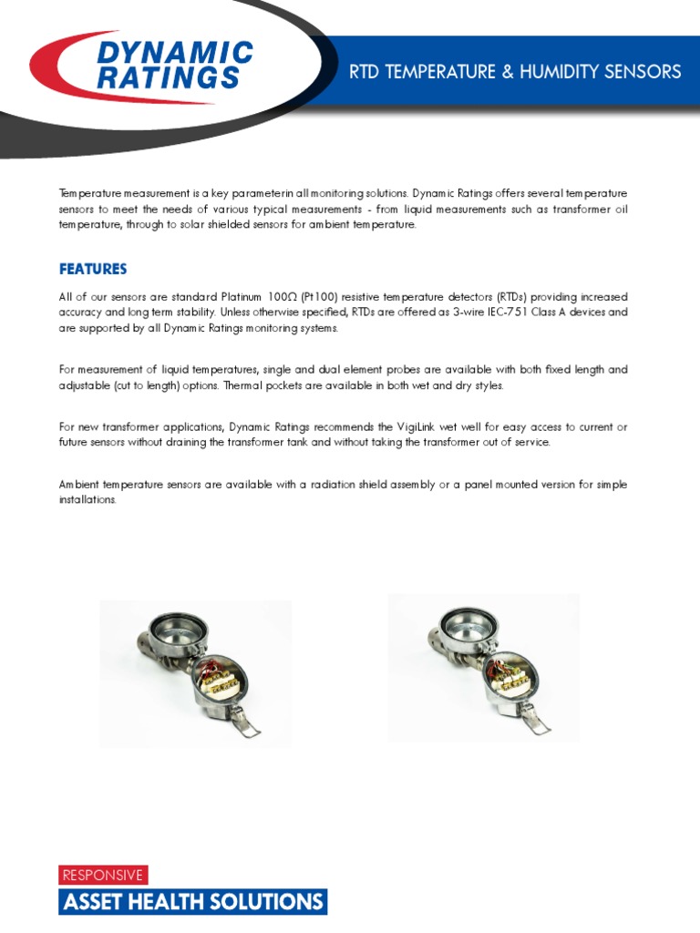 RTD Temperature & Humidity Sensors: Features | PDF | Equipment ...