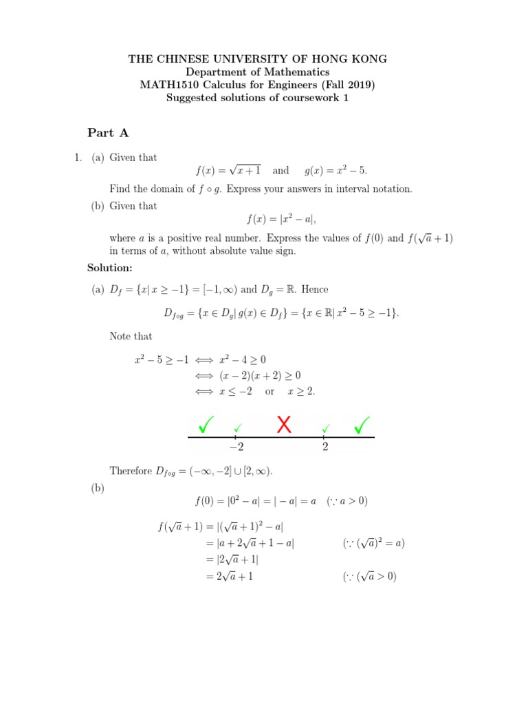 MATH1510 CW1 Sol | PDF | Triangle | Function (Mathematics)