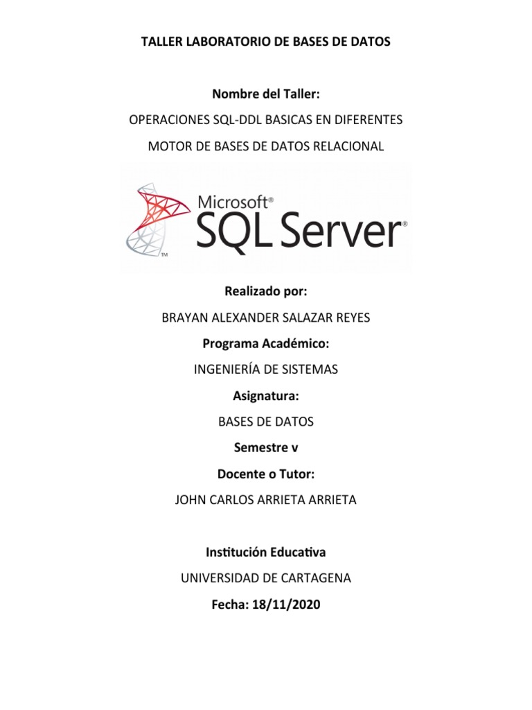 Operaciones SQL-DDL básicas en diferentes motores de bases de datos ...