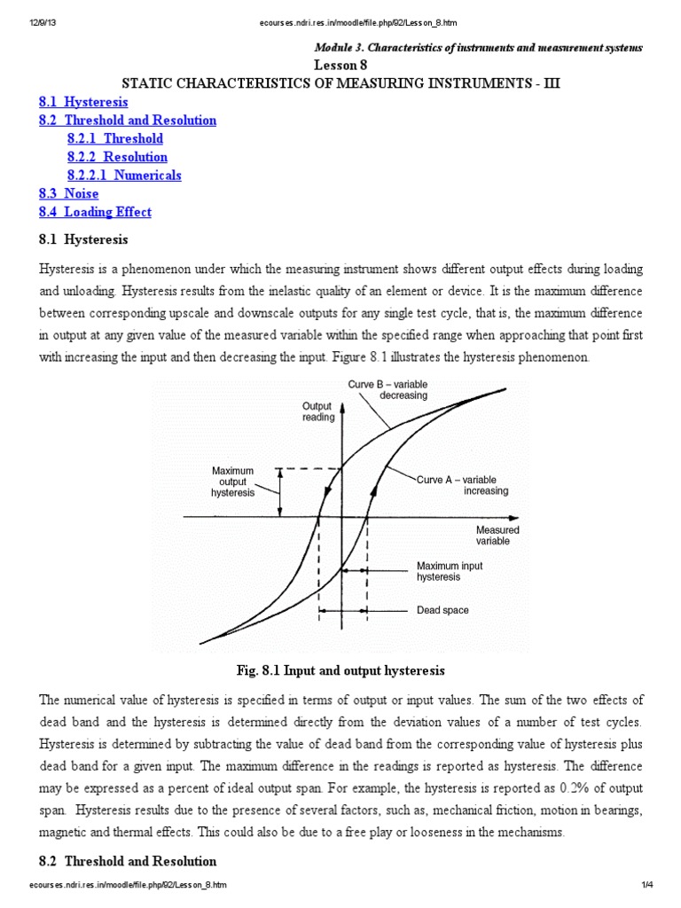 8static Characteristics of Measuring Instruments - Iii PDF | PDF ...