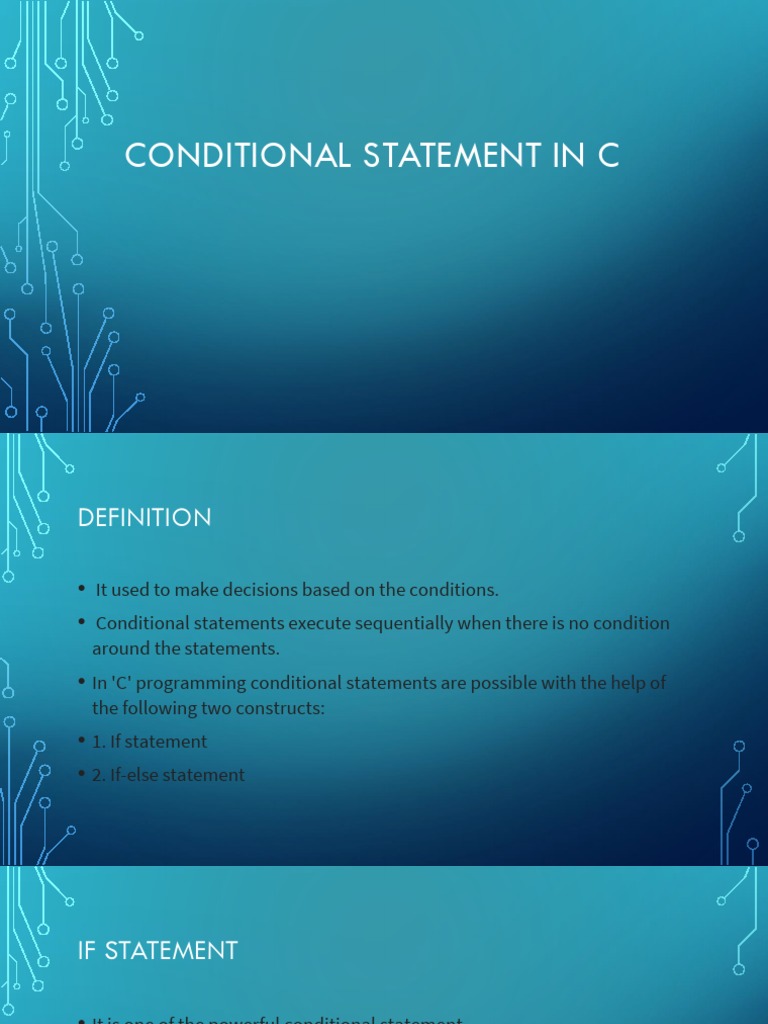 Conditional Statement in C | PDF