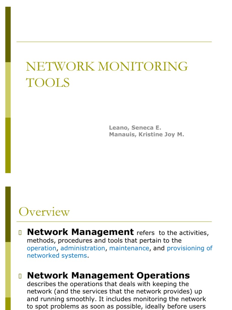 Network Monitoring Tools | PDF | Computer Network | Computer Data