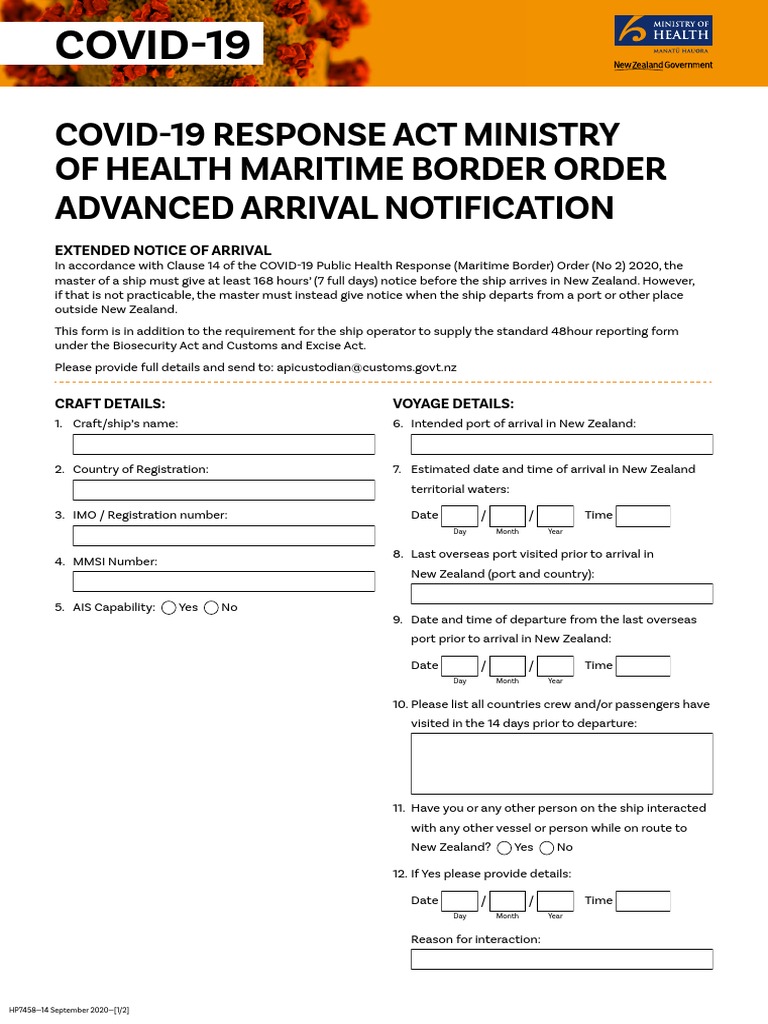 Extended Notice of Arrival Form | PDF | Ships | Shipping