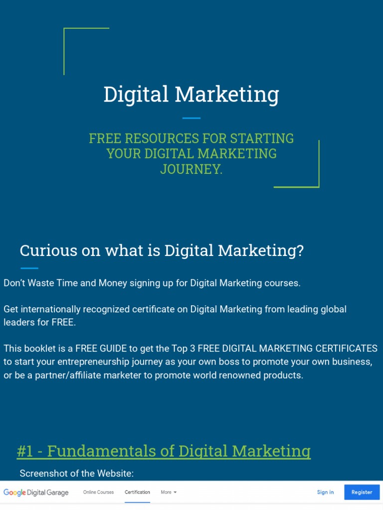 Free Digital Marketing Certificate Guide | PDF