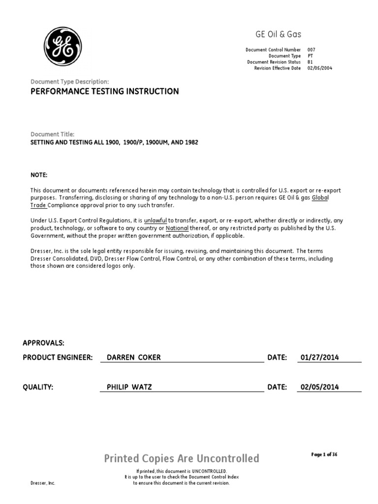 PSV Testing Procedures and Standards | PDF | Valve | Pressure