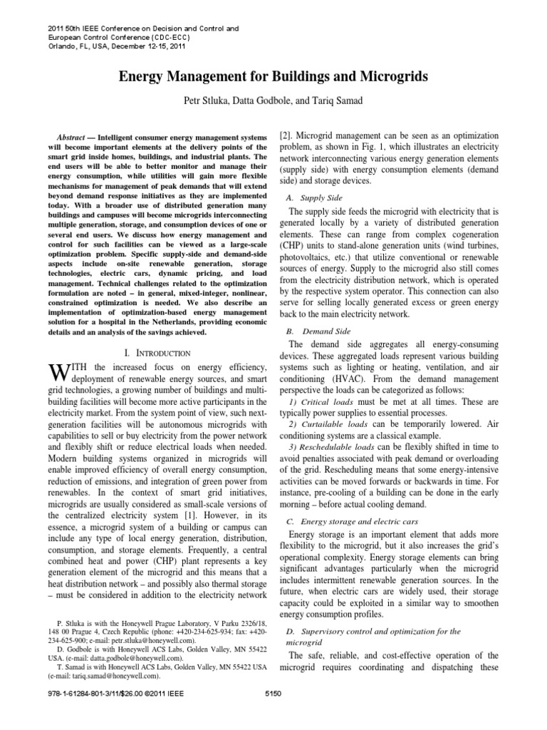 Energy Management For Buildings and Microgrids | PDF | Distributed Generation | Electrical Grid