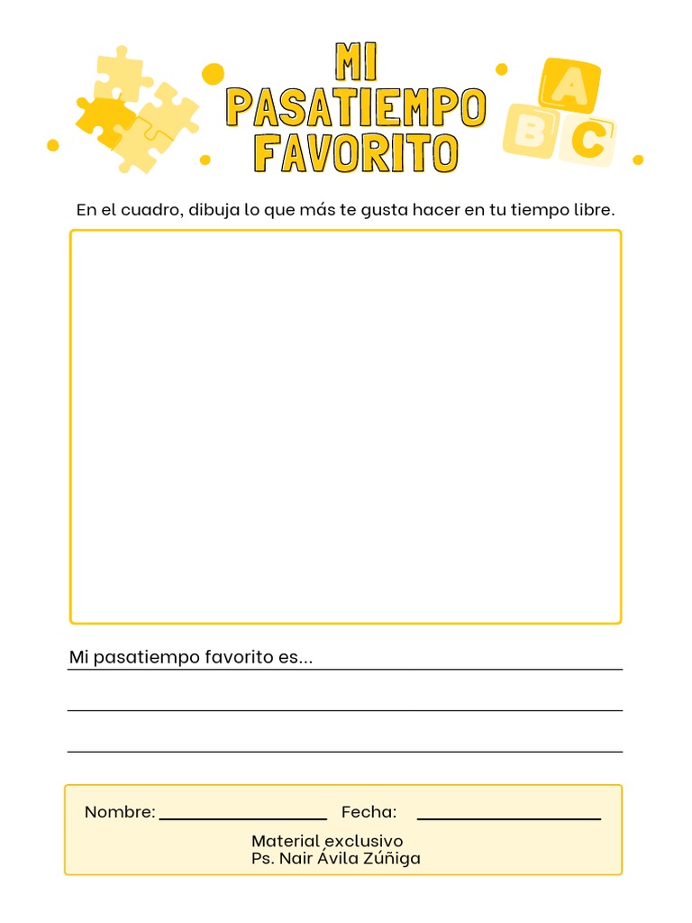 Actividad Mi Pasatiempo Favorito PDF | PDF