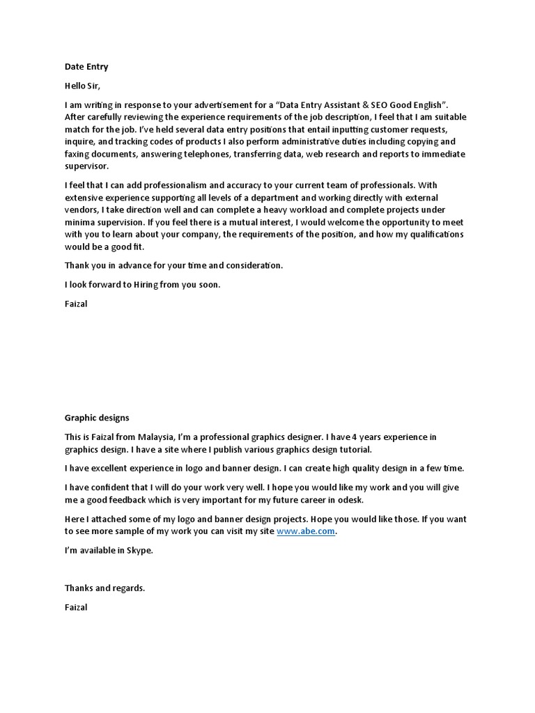 Sample Freelancer Proposal | PDF | Communication | Computing