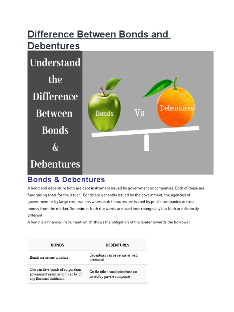 Difference Between Bonds and Debentures | Download Free PDF | Debenture ...