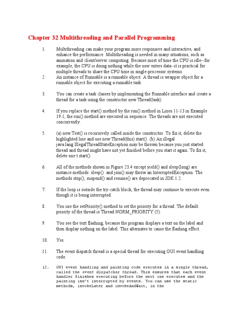 32review (Multithreading) | PDF | Thread (Computing) | Method (Computer Programming)