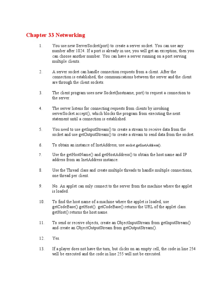 Chapter 33 Networking: Socket - Getinetaddress - 7 | PDF | Business ...
