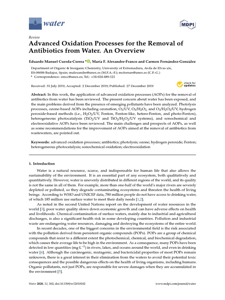 Water: Advanced Oxidation Processes For The Removal of Antibiotics From ...