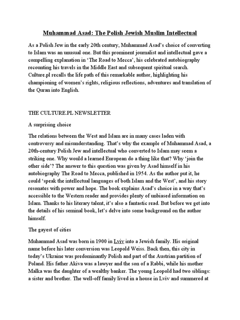 Muhammad Asad: The Polish Jewish Muslim Intellectual | PDF | Qur'an | Islam