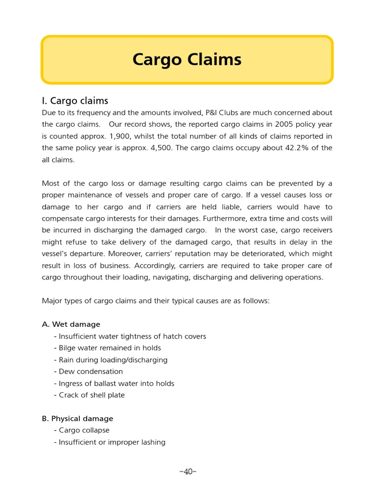 02 Cargo Claims Del MASTER'S HANDBOOK | PDF | Cargo | Transport