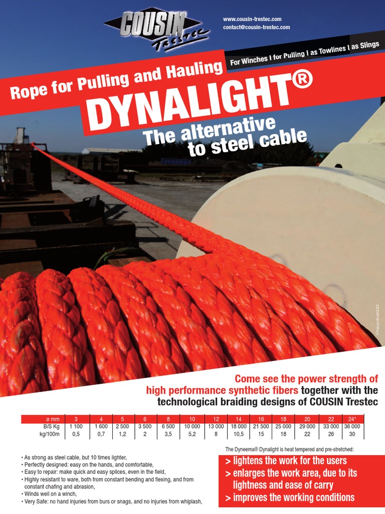 Dynalight: The Alternative To Steel Cable | PDF | Rope | Materials
