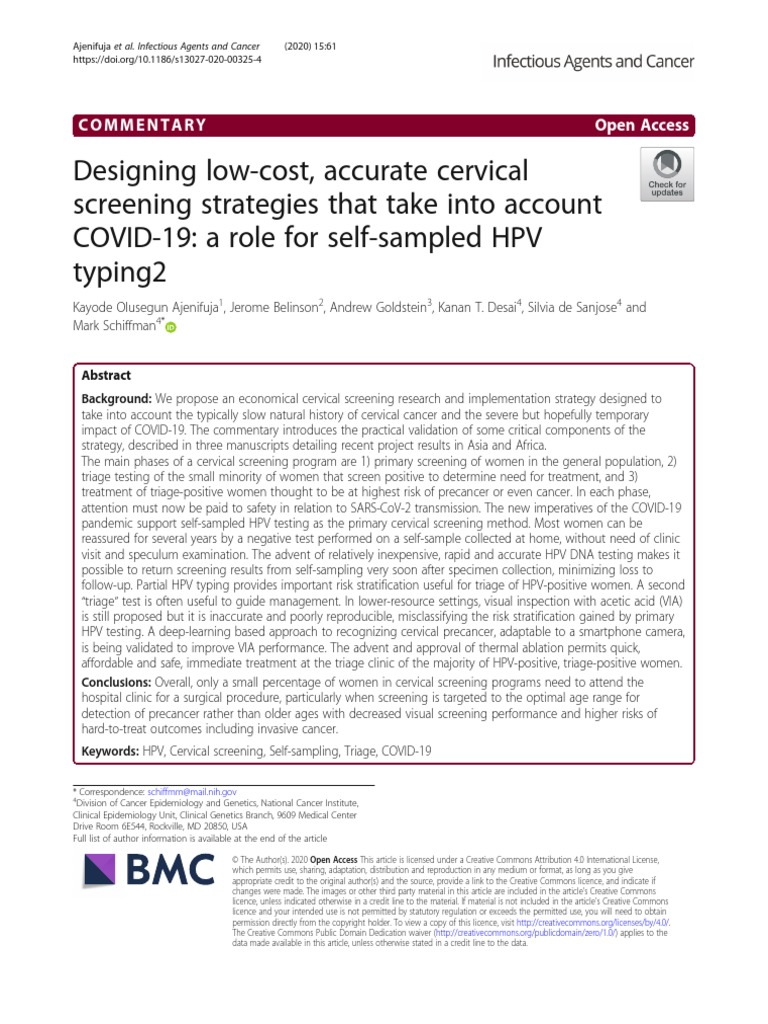 Self-Sampling HPV Cervical Cancer | PDF | Cervical Cancer | Neoplasms