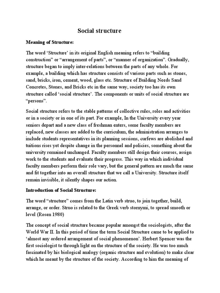 Social Structure | PDF | Social Structure | Society