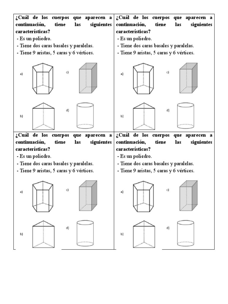 Identificando un prisma triangular a partir de sus características ...