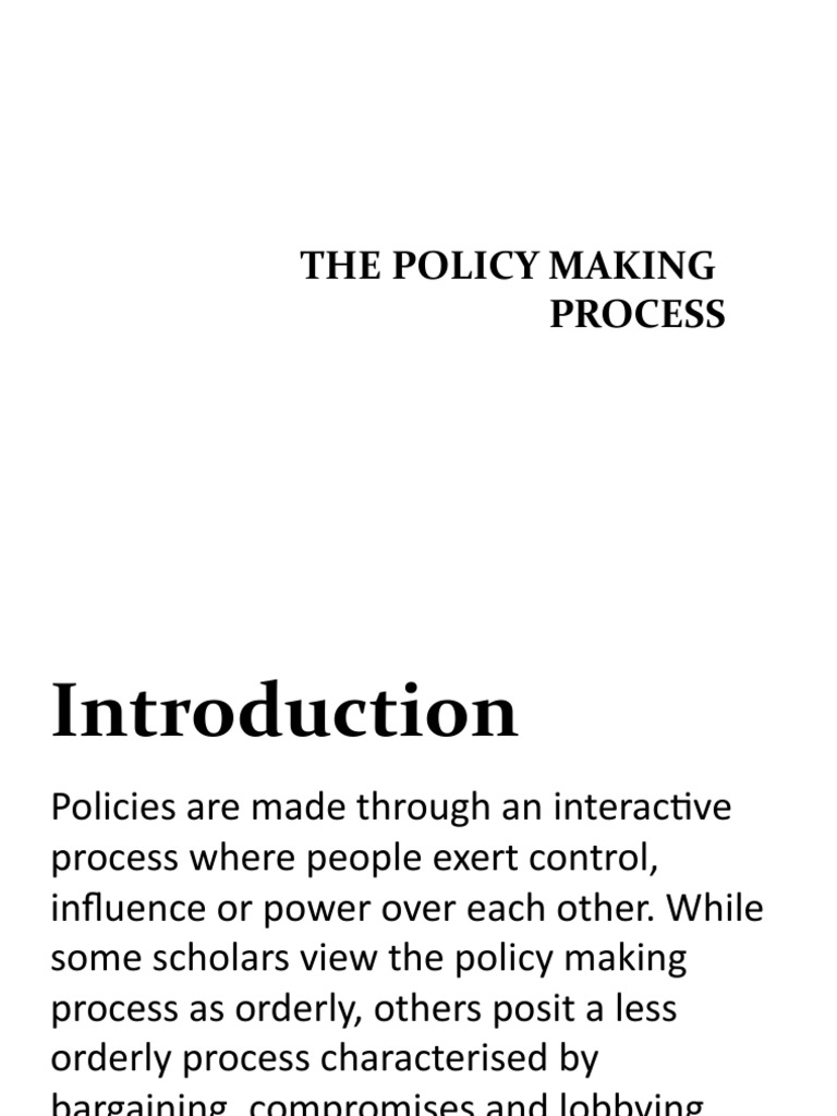 The Policy Making Process | PDF | Evaluation | Government